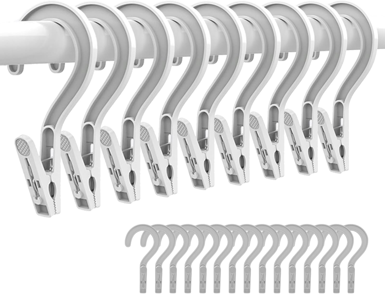 Amazon.com: 12pcs Laundry Hooks with Clips Plastic Hanger Closet ...