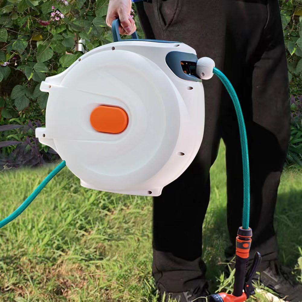 Panana 20m Hose Pipe Anti Kink Garden Patio Auto Retractable Pipe Wall ...