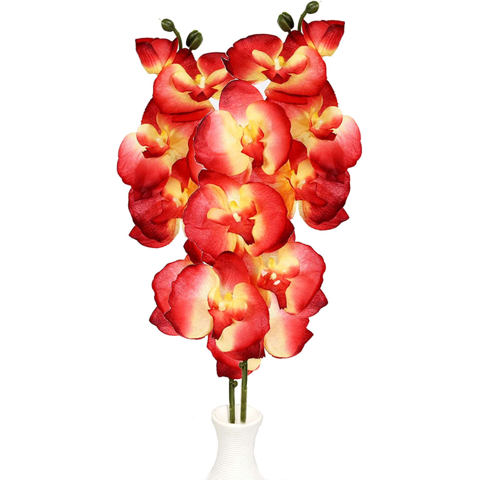 Amazon.com: SAING S A I N G 4 Pcs Silk Artificial Orchid Flowers Stem ...