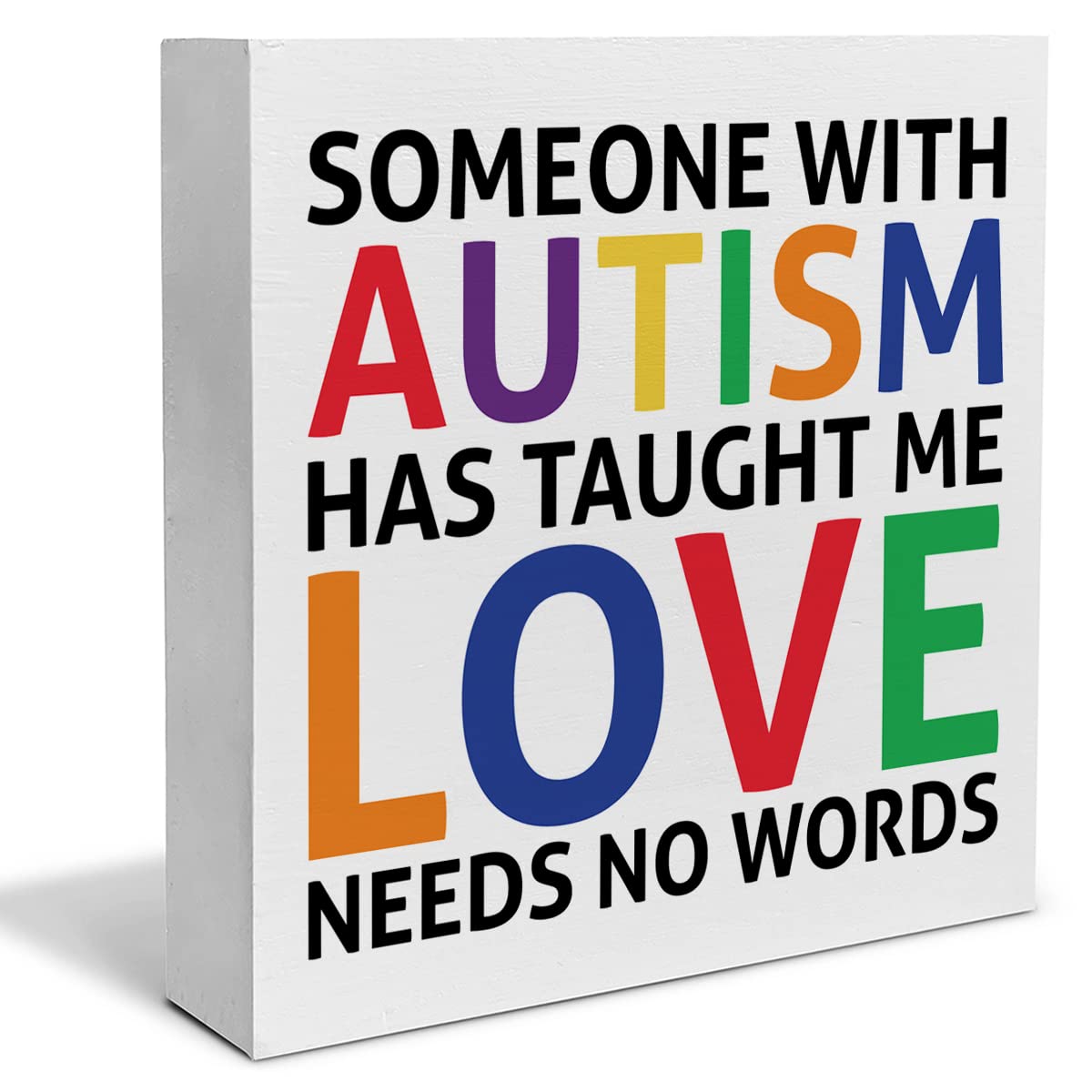 Amazon.com : Autism Awareness Gift Decorative Wooden Box Sign Someone ...