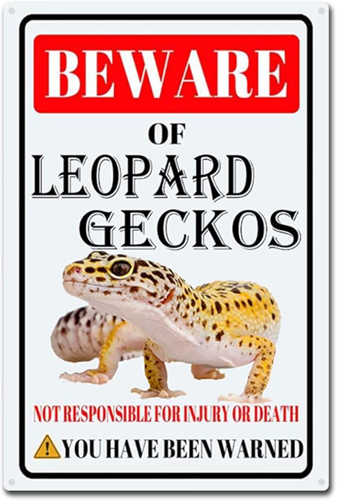 Amazon.com: RSPYOAG Leopard Geckos Tin Sign - Beware of Leopard Geckos ...