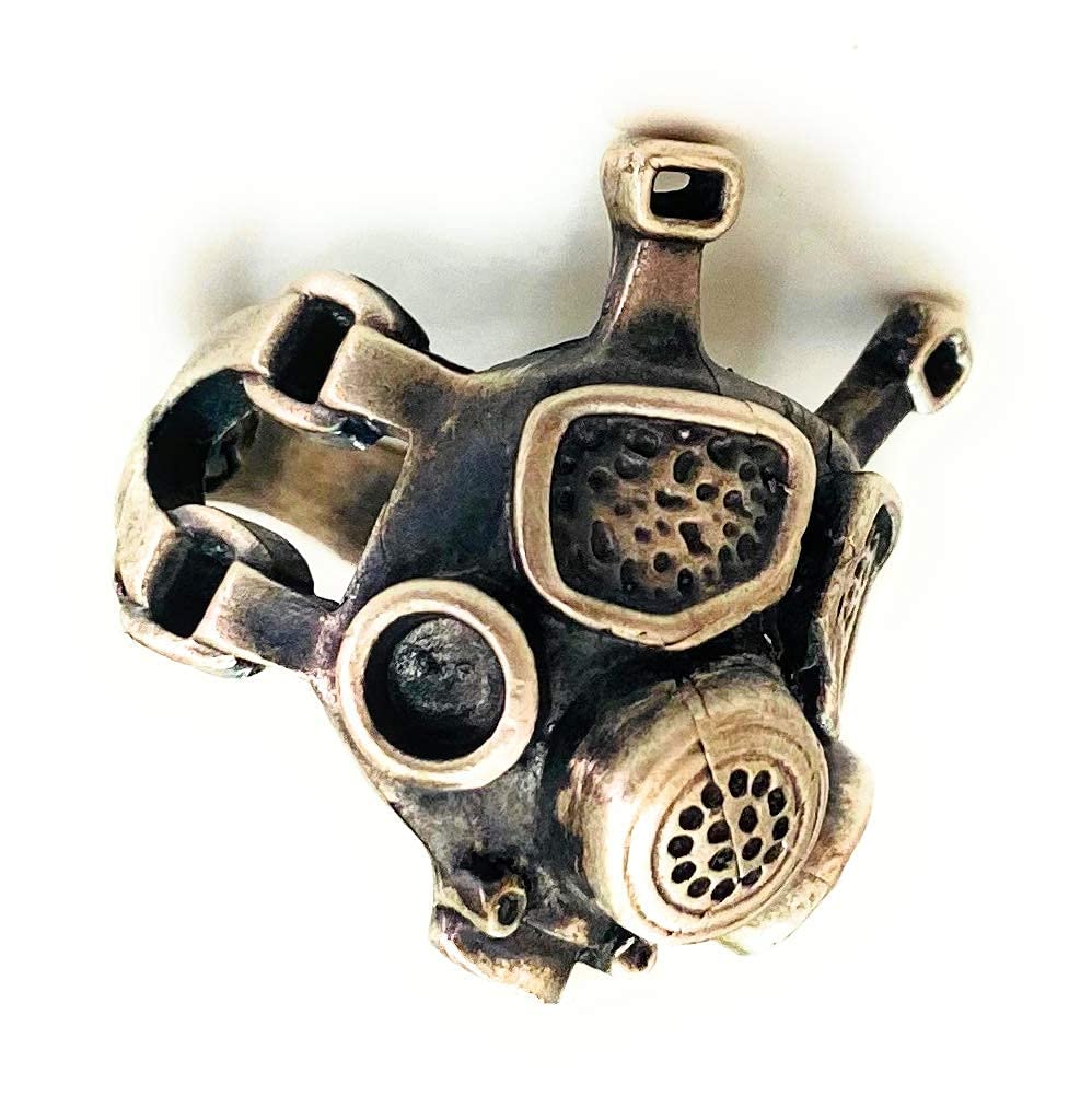 Amazon.com: U.S Armed Forces M40, Gas Mask Ring, Biohazard jewelry, 925 ...