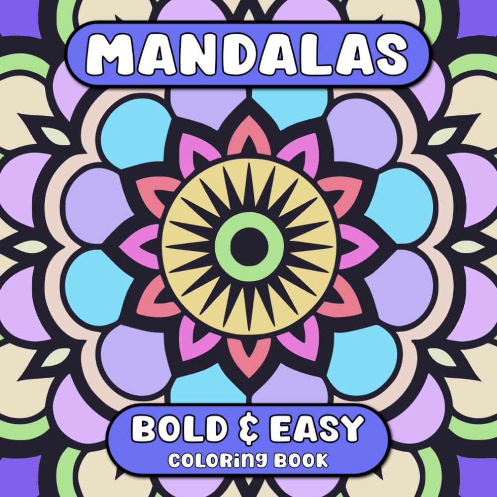 Amazon.com: Mandalas Bold & Easy Coloring Book: Simple Designs with ...