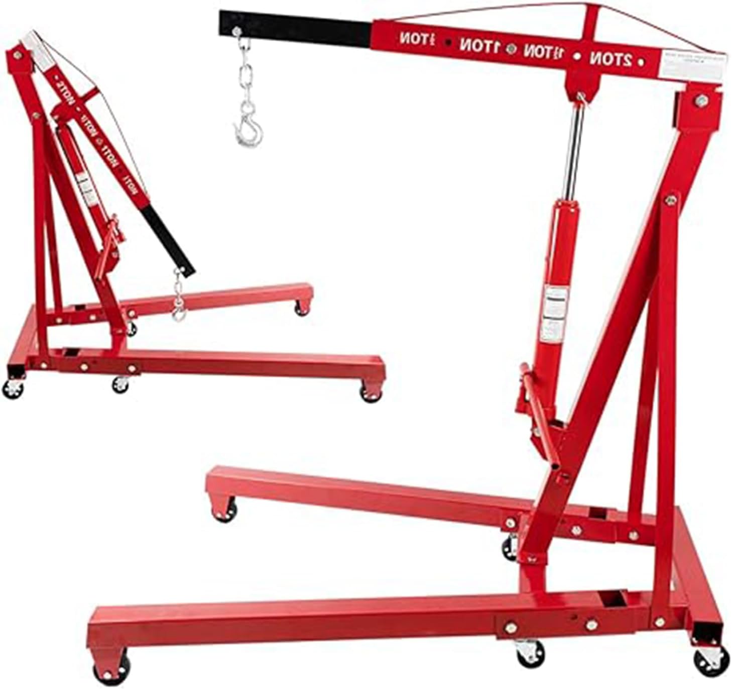 Amazon.com: Reykilor 2 Ton Engine Hoist Folding Engine Lift with Six ...