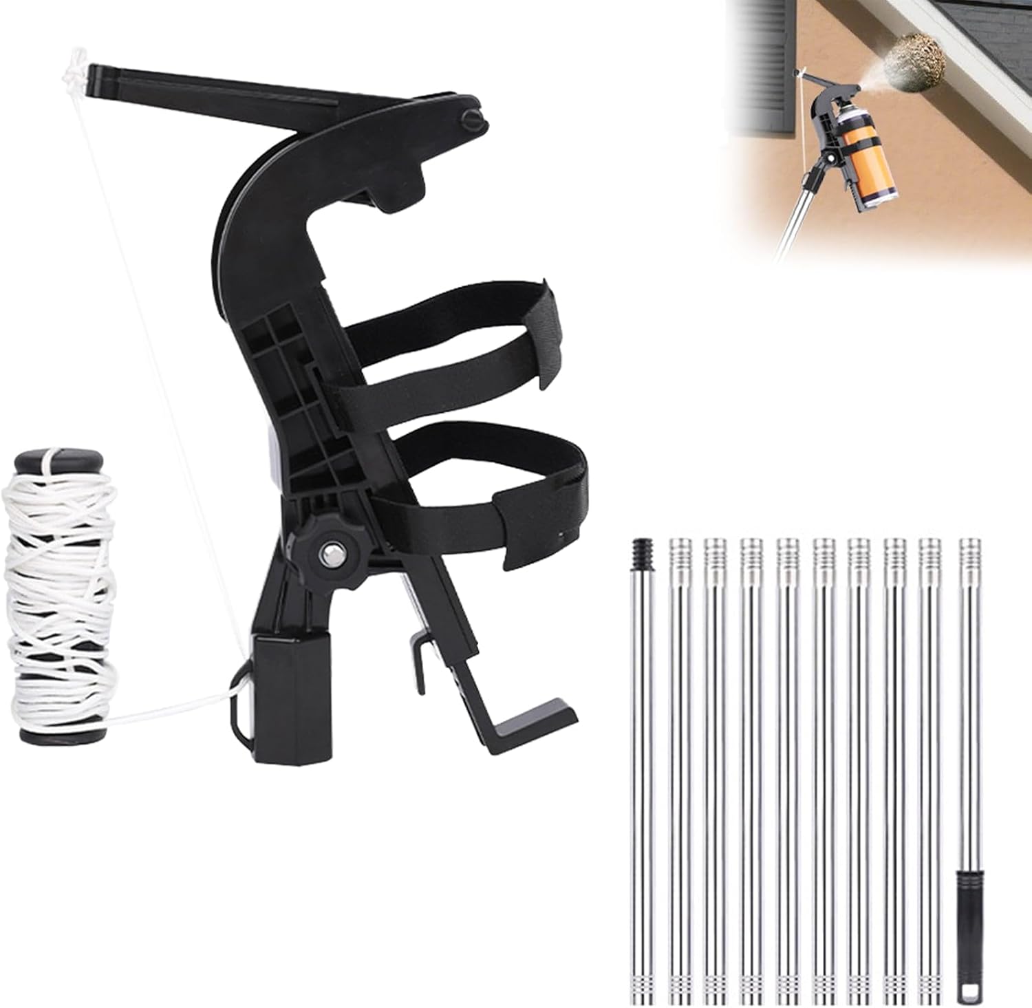 4M Spray Can Extension Pole Adaptor Sprayer Bracket Adaptor Adjustable ...