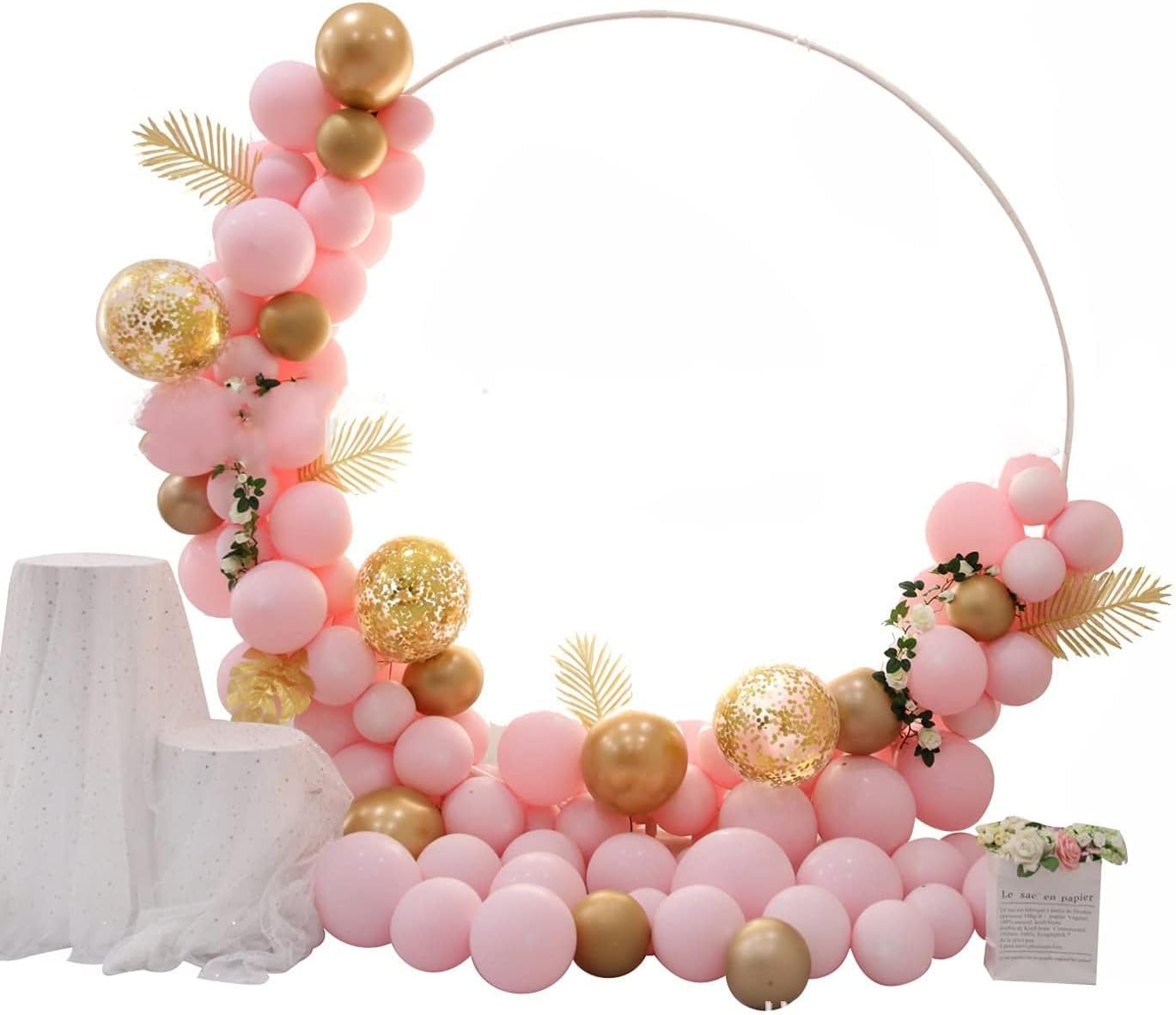 Balloon Column Arch Set, Round Balloon Arch Stand Frame Display Kit for ...
