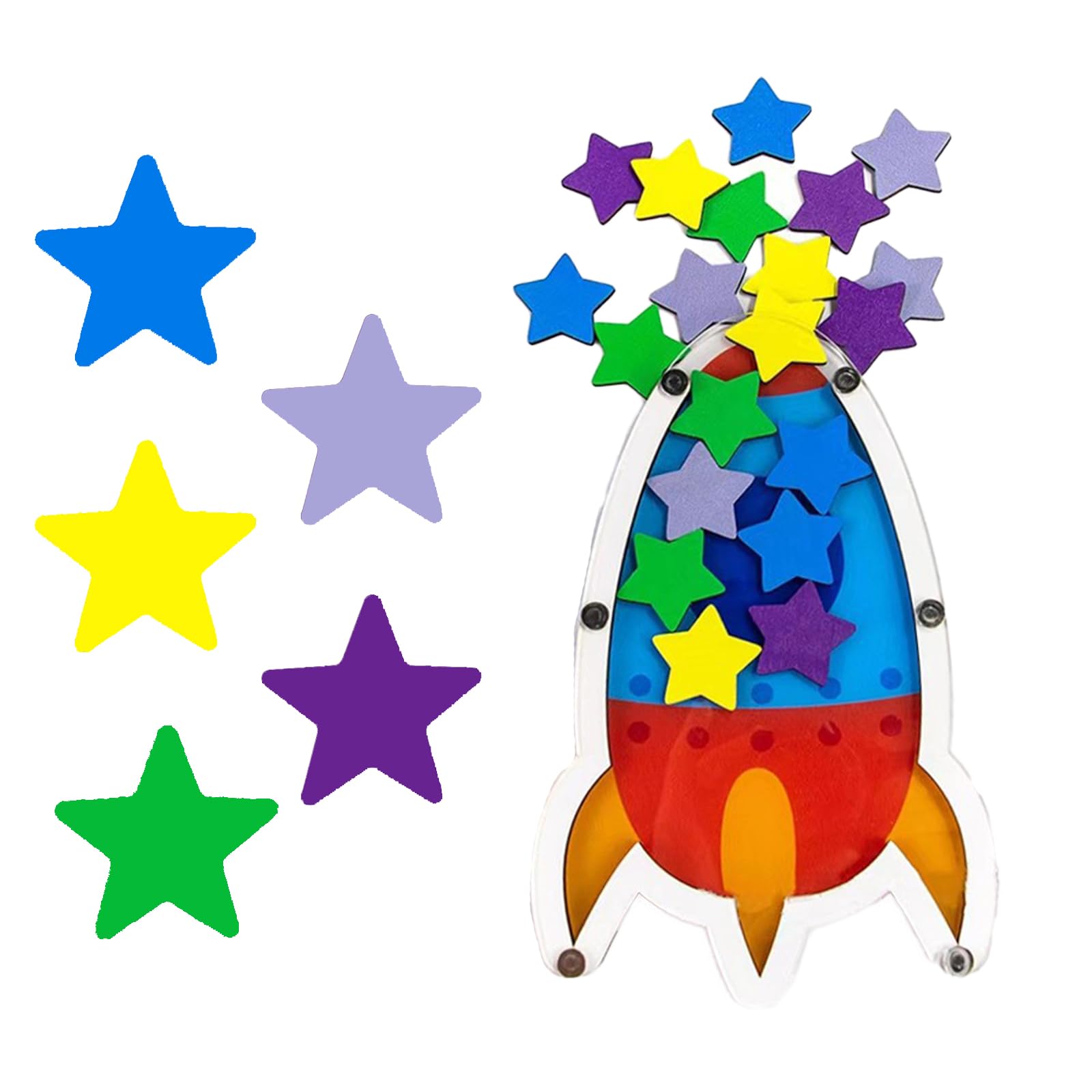 Star Stickers For Reward Chart Rocket Star Reward Jar & Tokens - Kids ...