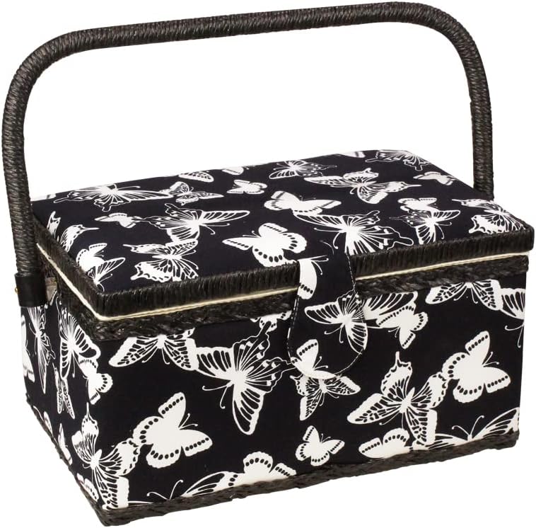 Amazon.com: Sewing Basket with Floral Print Design - Sewing Kit Storage ...