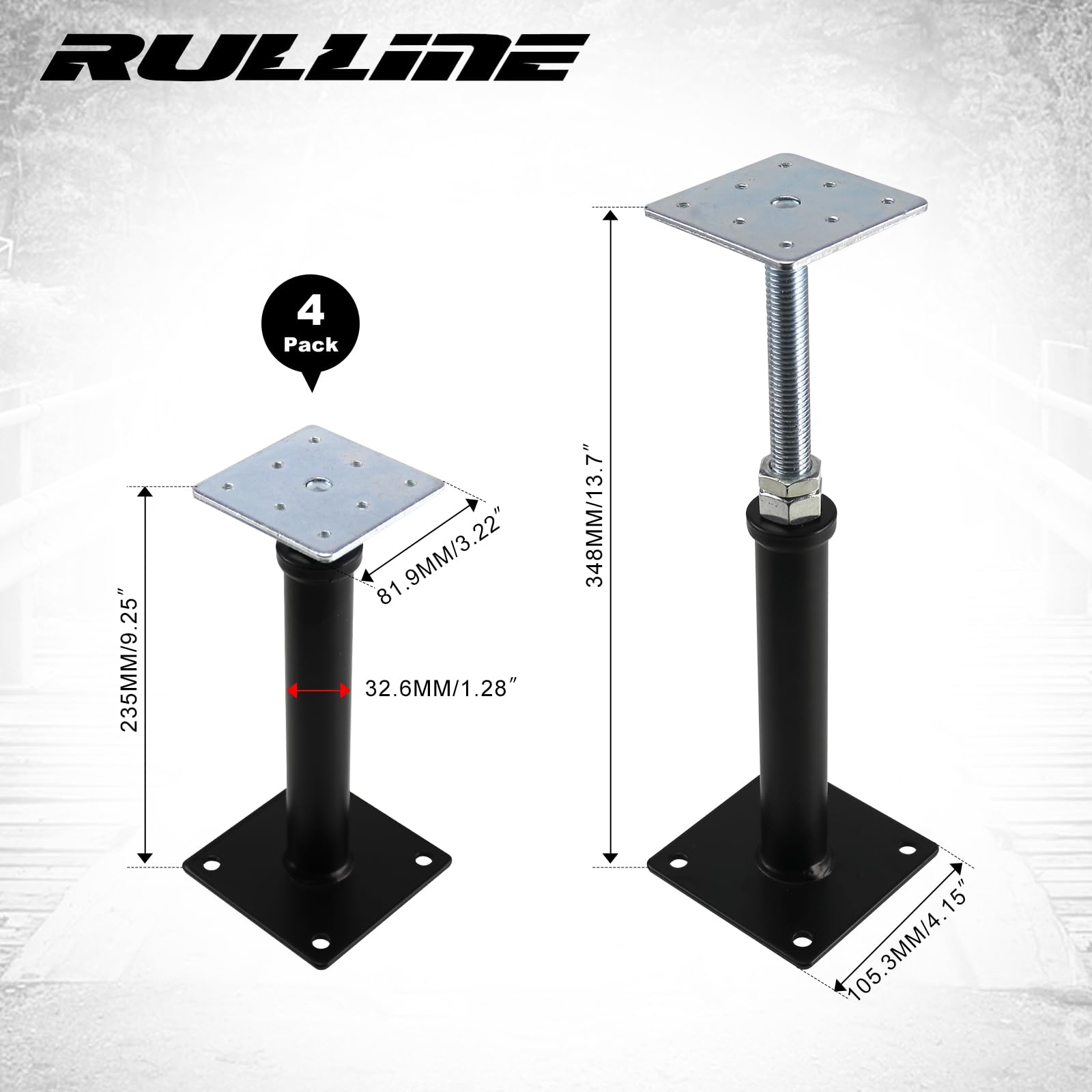 Snapklik.com : 4-Pack Adjustable House Floor Jacks, 9.5-13.5 Inch Mini ...