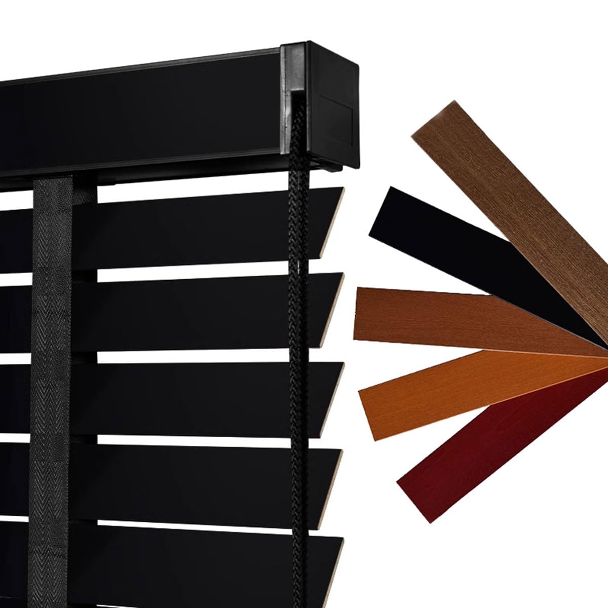 Amazon.com: 2" Slats Cordless Wood Blinds Wooden Venetian Blinds for ...