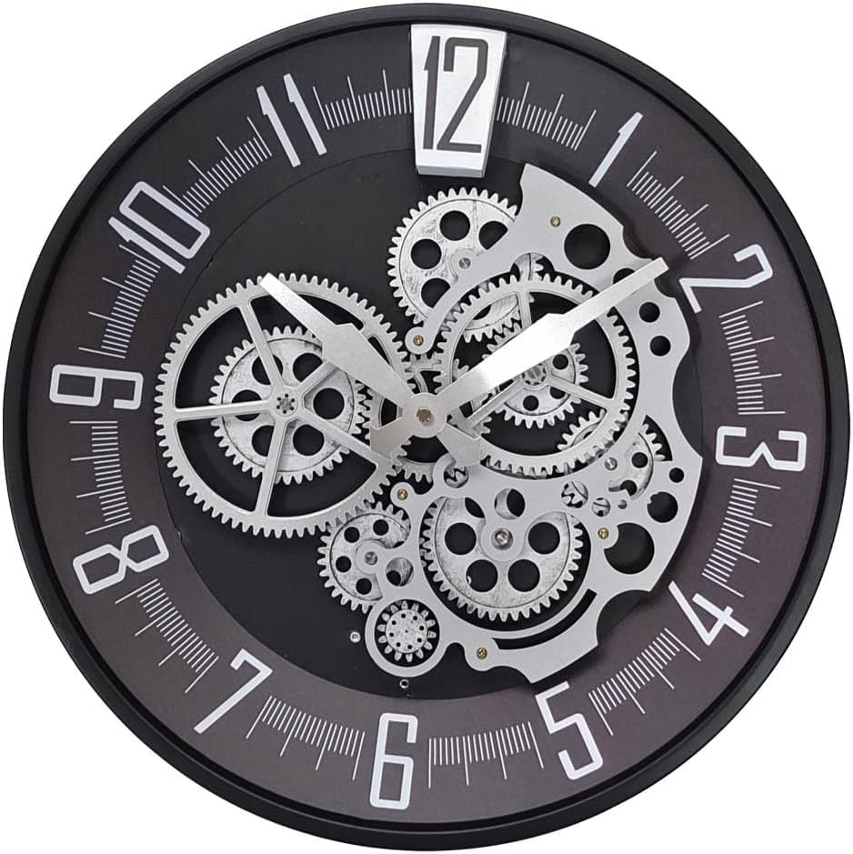 Amazon.com: JELINK 16 Inch Real Moving Gear Wall Clock Home Decor Clock ...