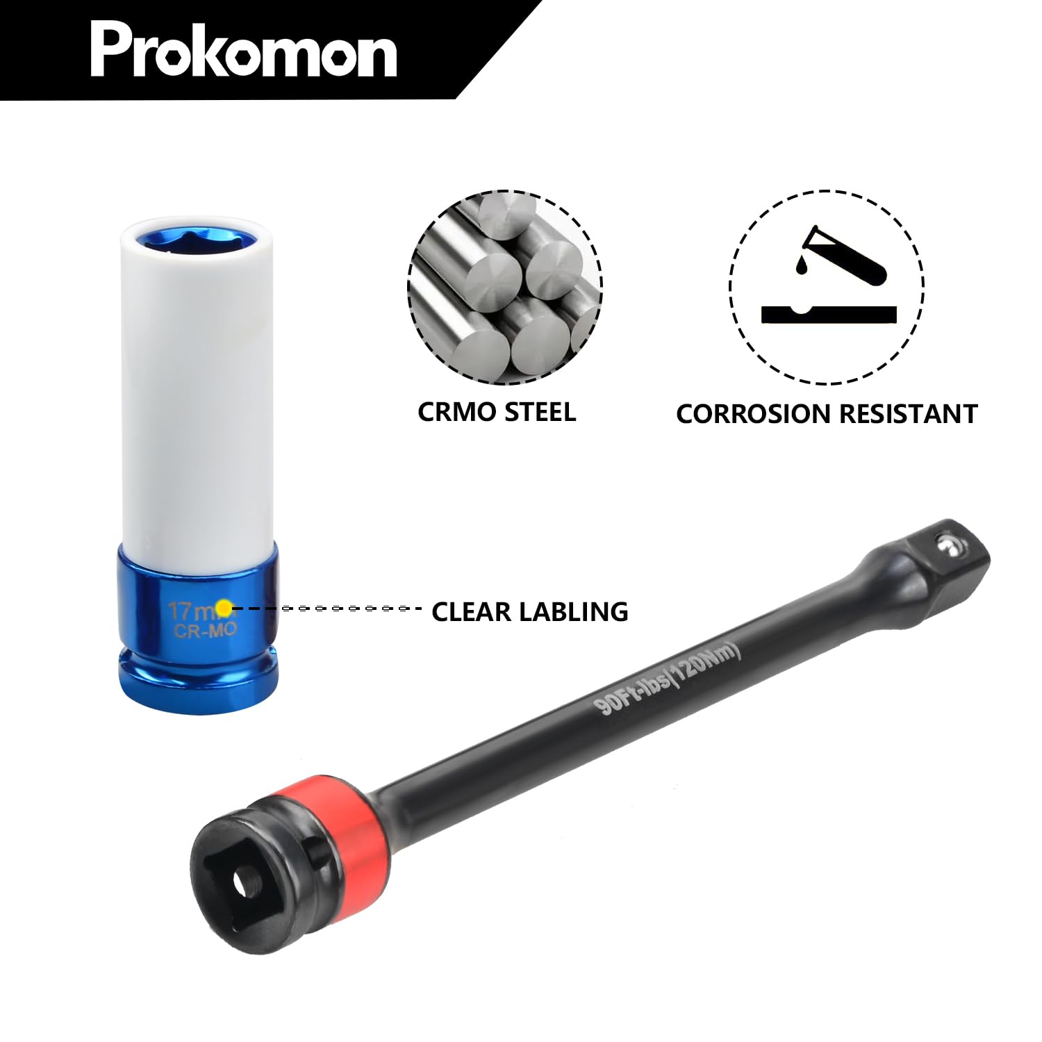 Snapklik.com : Prokomon 1/2 Drive Torque Limiting Extension Bar & Deep ...