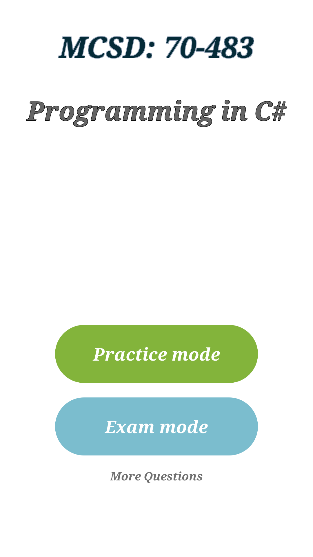 MCSD App Builder Certification: 70-483 (Programming in C#) Exam - App on Amazon Appstore