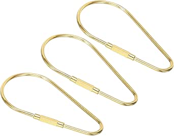 PATIKIL Brass Key Ring, Screw Lock Clip Key Rings Tear Drop Shape ...