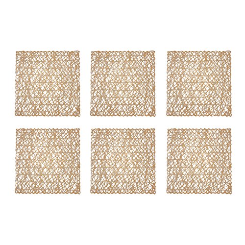 DII Square Modern Style Woven Paper Placemat in Beige (Set of 6 ...