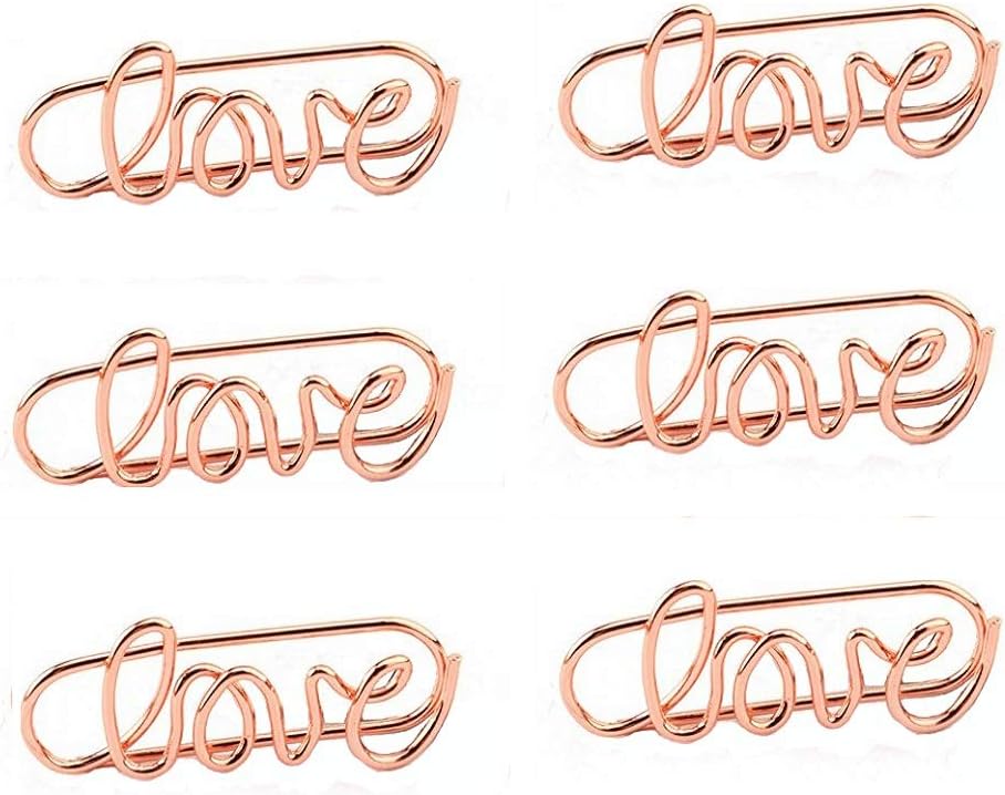 Amazon.com : JANOU Love Paper Clips Metal Card File Note Clips for ...