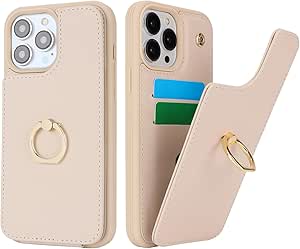 Amazon.com: Lipvina for iPhone 13 Pro Case with Card Holder,Credit Card Holder,Ring Stand ...