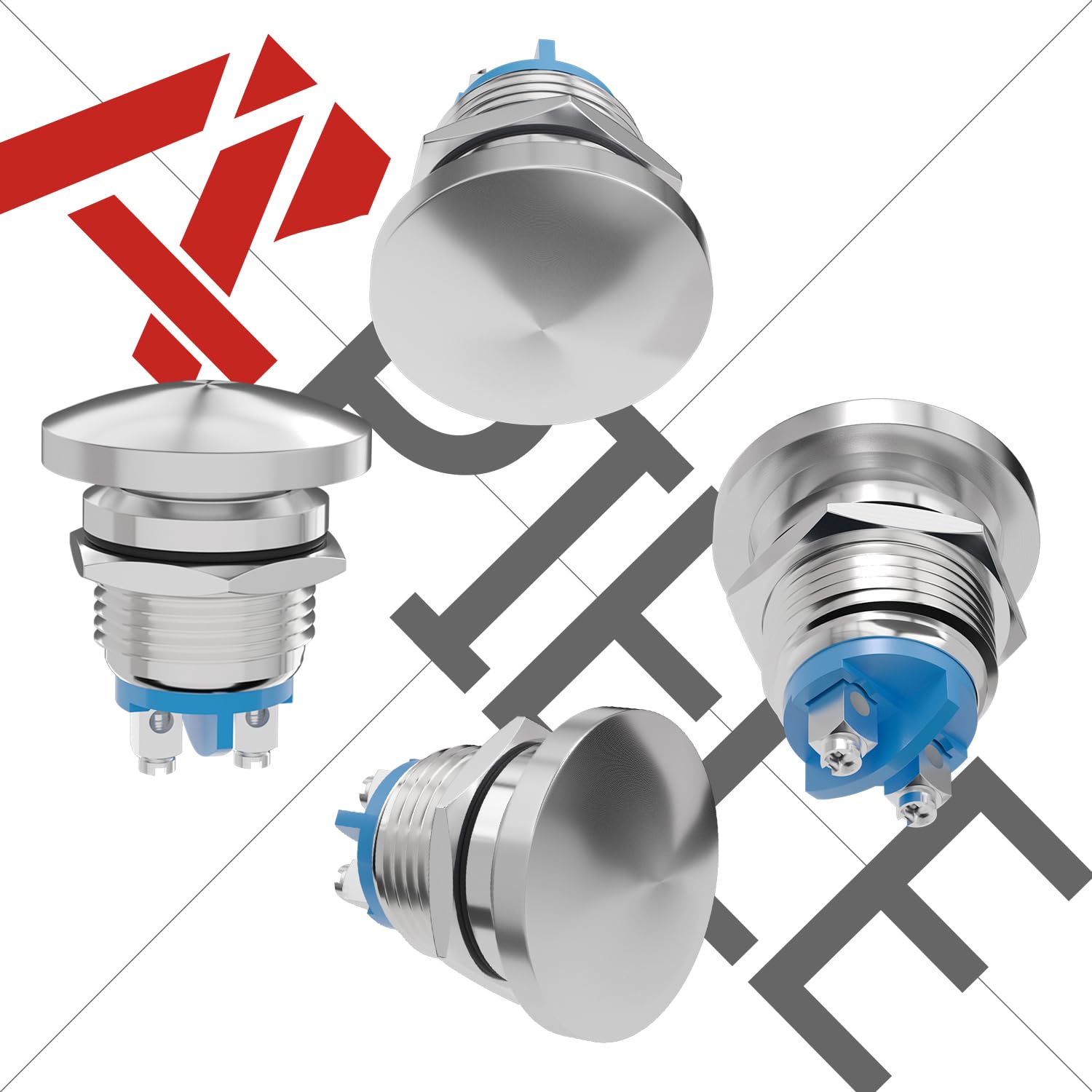 Snapklik.com : APIELE 16MM Momentary Push Button Switch Mushroom Head ...
