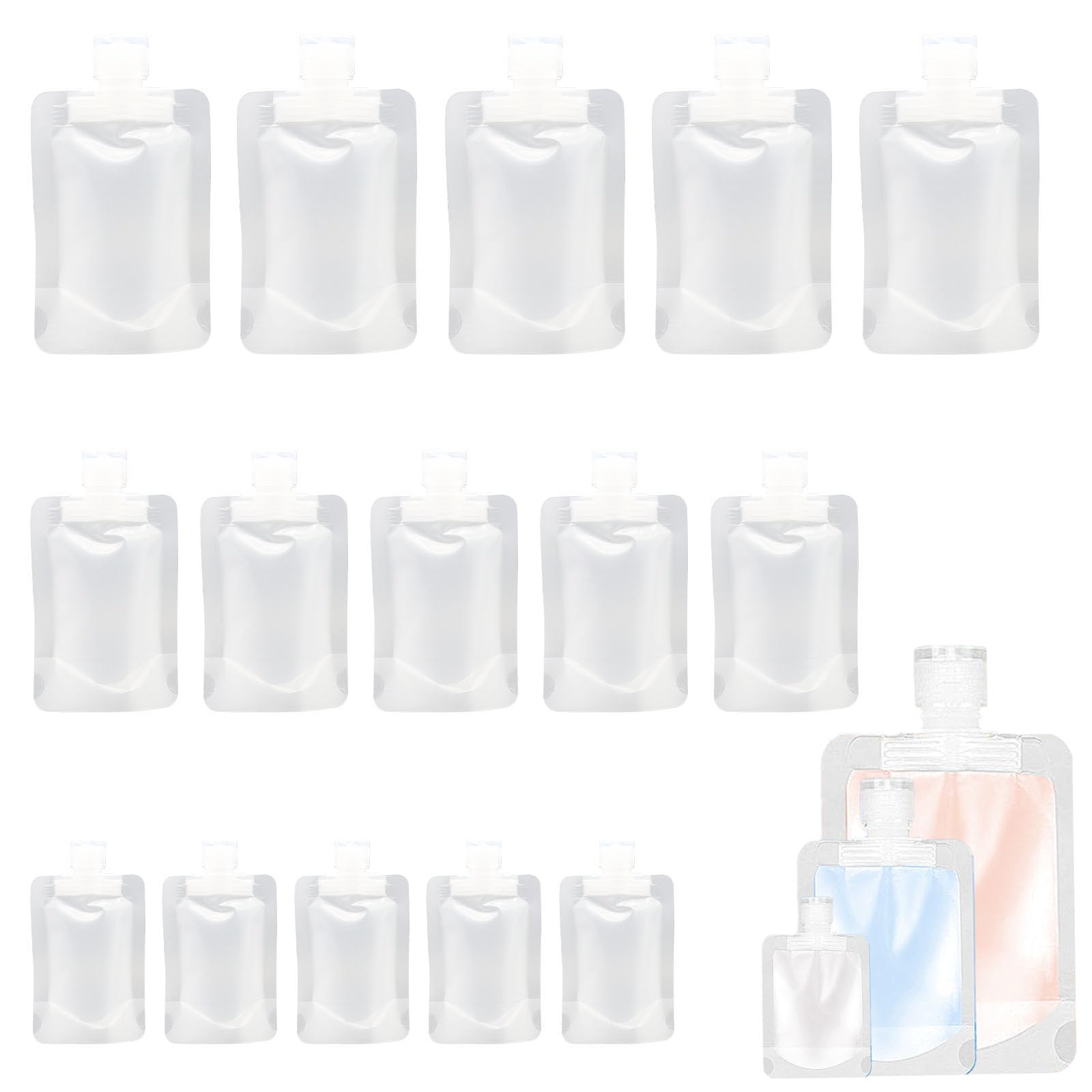 Quixotical Pack of 15 Transparent Clamshell Packaging Bags, Leak-Proof ...