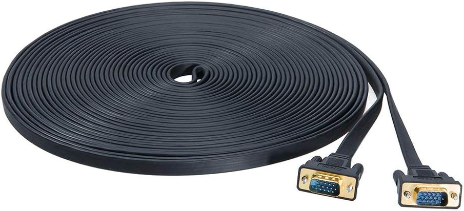 Amazon.com: VGA to VGA Cable 50ft, DTECH Long Thin Flat 15 Pin Computer ...