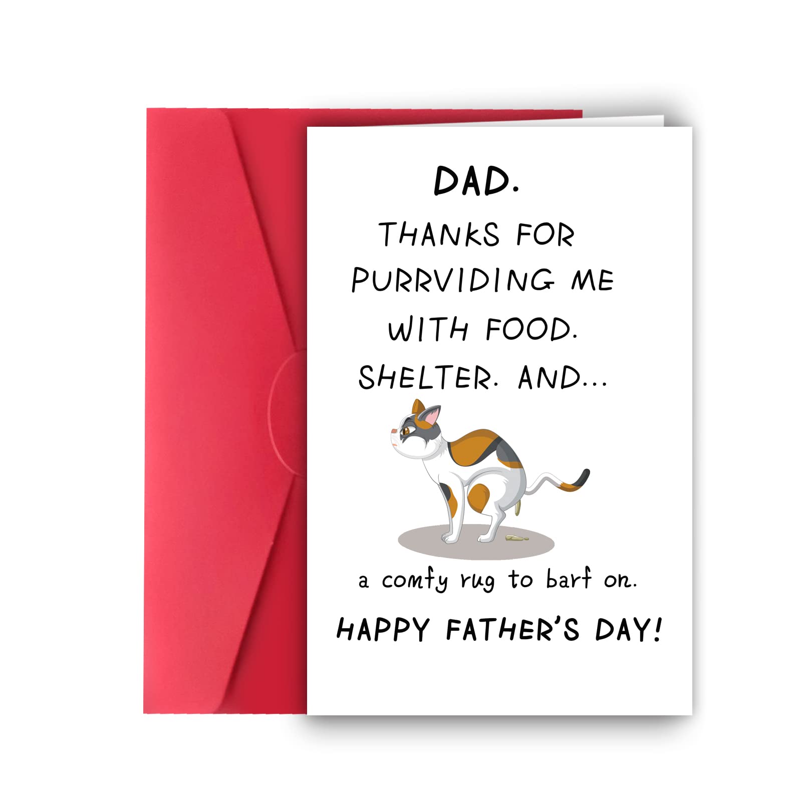 Amazon.com: XXDJLP Cute Cat Dad Fathers Day Card, Funny Cat Father's ...