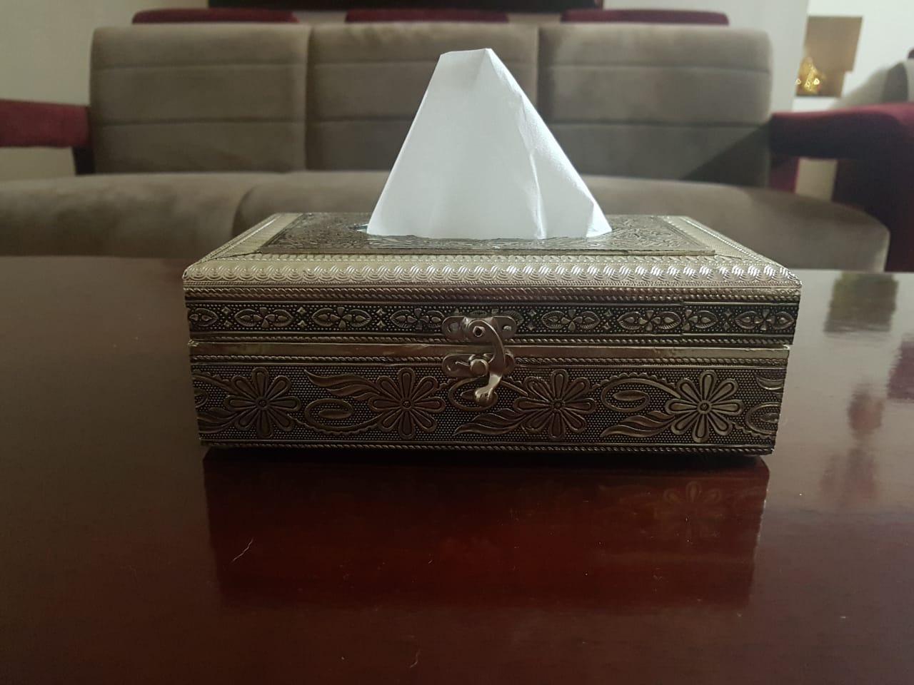 NISUN Attractive and Beautiful Decorative oxodised Golden Tissue Box ...