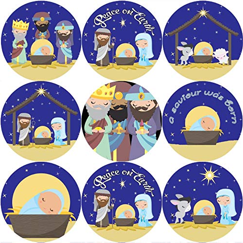 144 Christmas Nativity 30mm School Reward Stickers for Parents ...