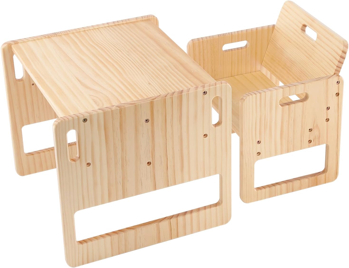 Amazon.co.jp: 「組立済・セット買い」MAMENCHI サイズ大きめな子供用木製テーブル クジラと選べる木製チェアナチュラル1脚 ...