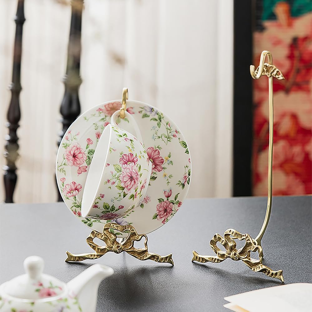 Amazon.com: 16 Pcs Small Tea Cup and Saucer Display Stand Holder Rack ...