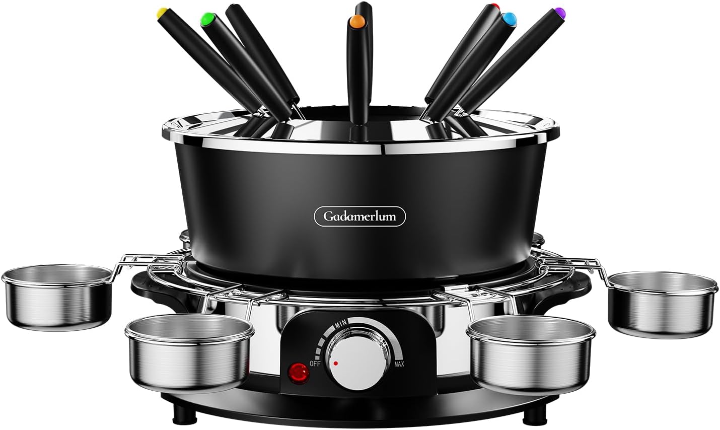 Amazon.com: Electric Fondue Pot Set for Chocolate, 1300W Cheese Fondue ...