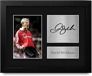 Amazon.com: HWC Trading David Beckham Framed Gift Signed Printed ...