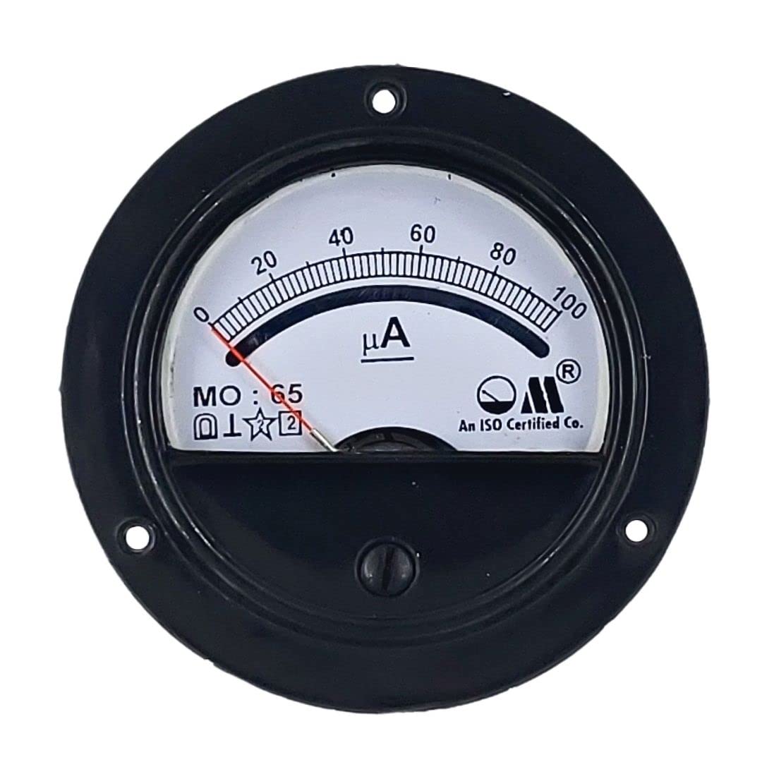 Om Meters MO-65 Round Moving Coil Analog Panel Meter 100uA Ammeter ...