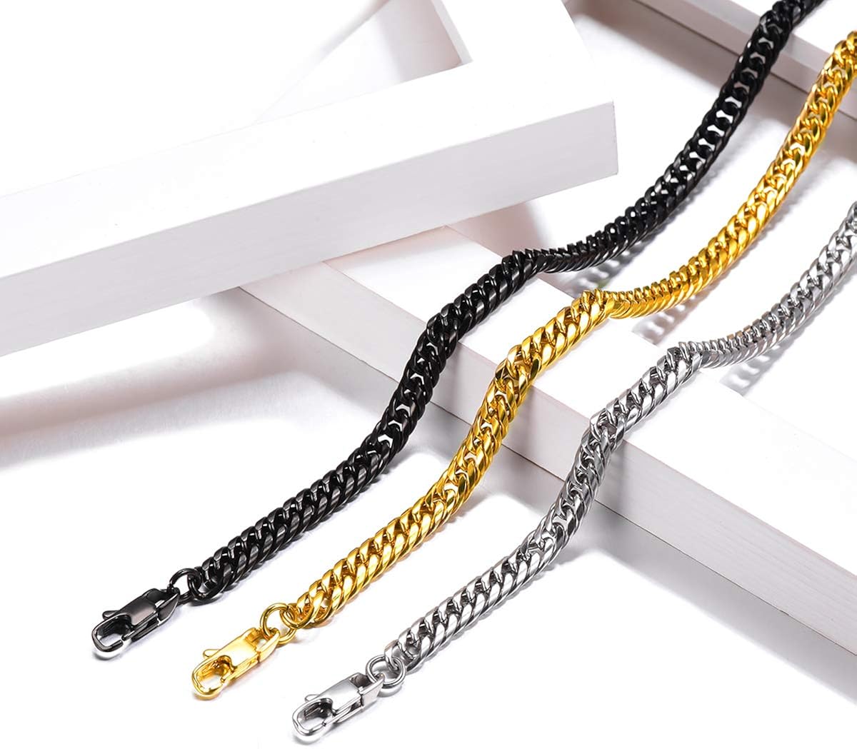 FOCALOOK Collana per Uomo Ragazzo 6 mmCollana a Catena Cubana Miami ...