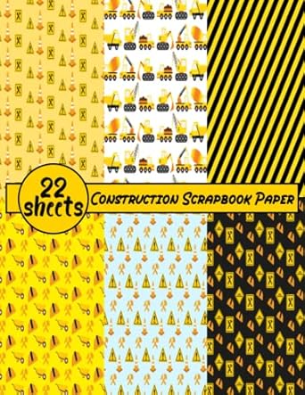 Construction Scrapbook Paper: 22 Sheets Construction Double Sided Craft ...
