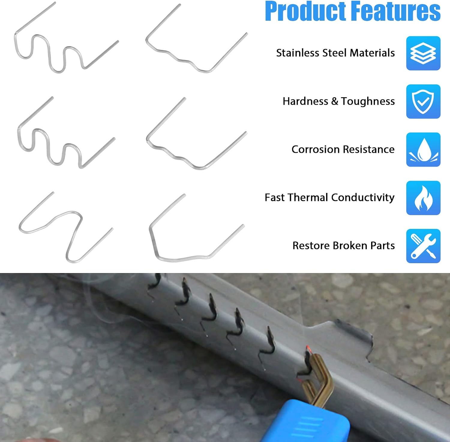 1000 Pieces Hot Staples, Welding Staples Wave Welding Rods Plastic ...