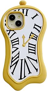 Amazon.com: KINGMINOS Funny Cartoon 3D Clock Phone Case, Unique Melting ...