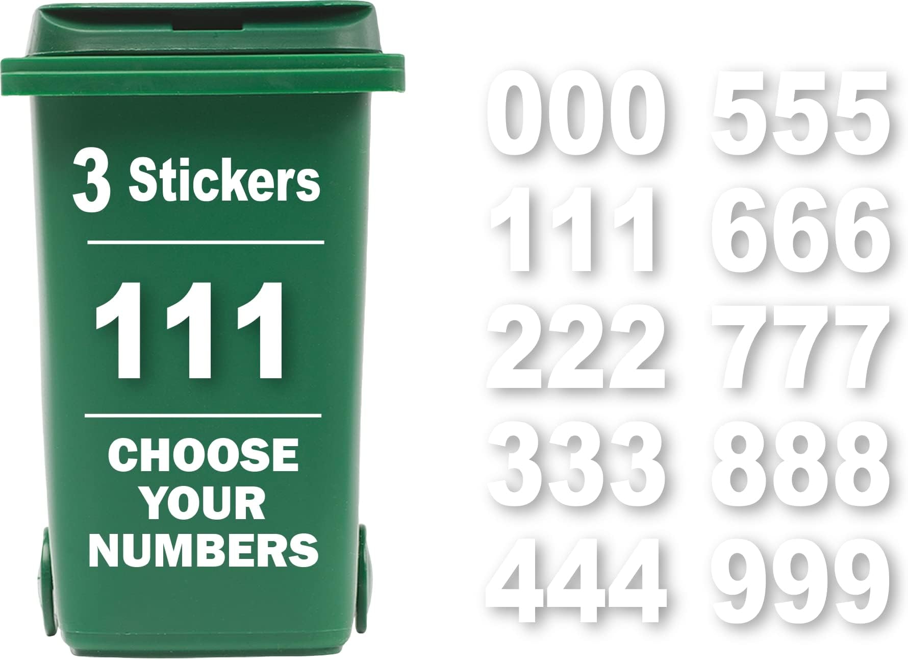 4X Bin Sticker Vinyl Number 1-99 Large Recycling Box Wheelie Self ...
