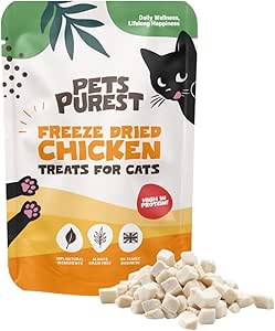 Pets Purest Cat Treats, 100% Chicken Freeze Dried Cat Treats, High ...
