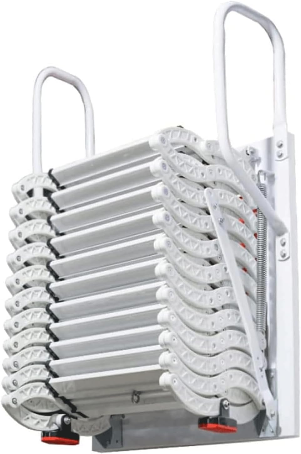 Wall-Mounted Loft Ladder Foldable Attic Stairs Pull Down Attic Ladder ...