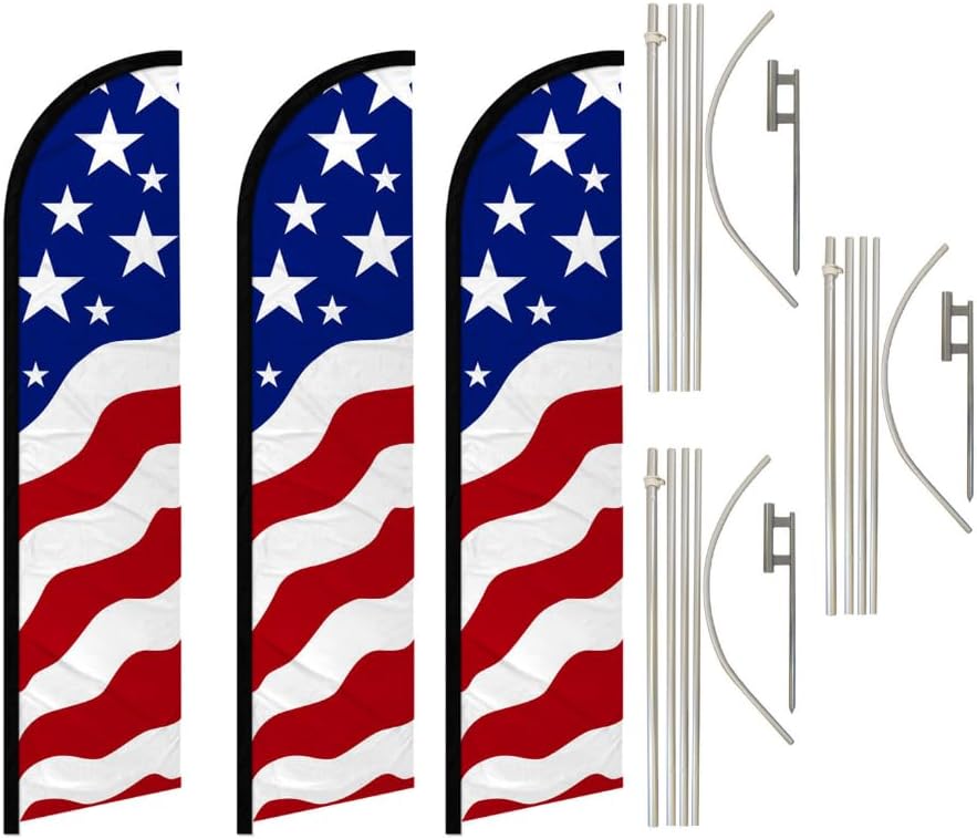 Amazon.com : USA New Glory Windless Banner Advertising Flags Set ...
