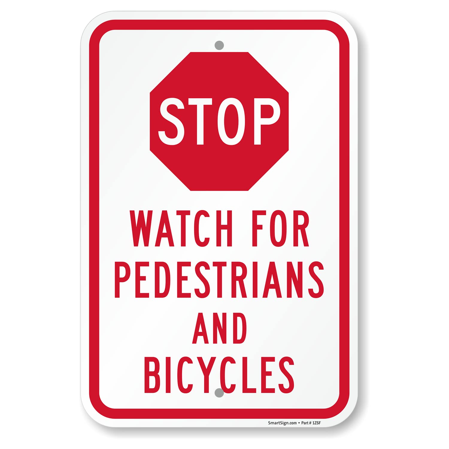 Amazon.com: SmartSign 18 x 12 inch “Stop - Watch For Pedestrians And ...