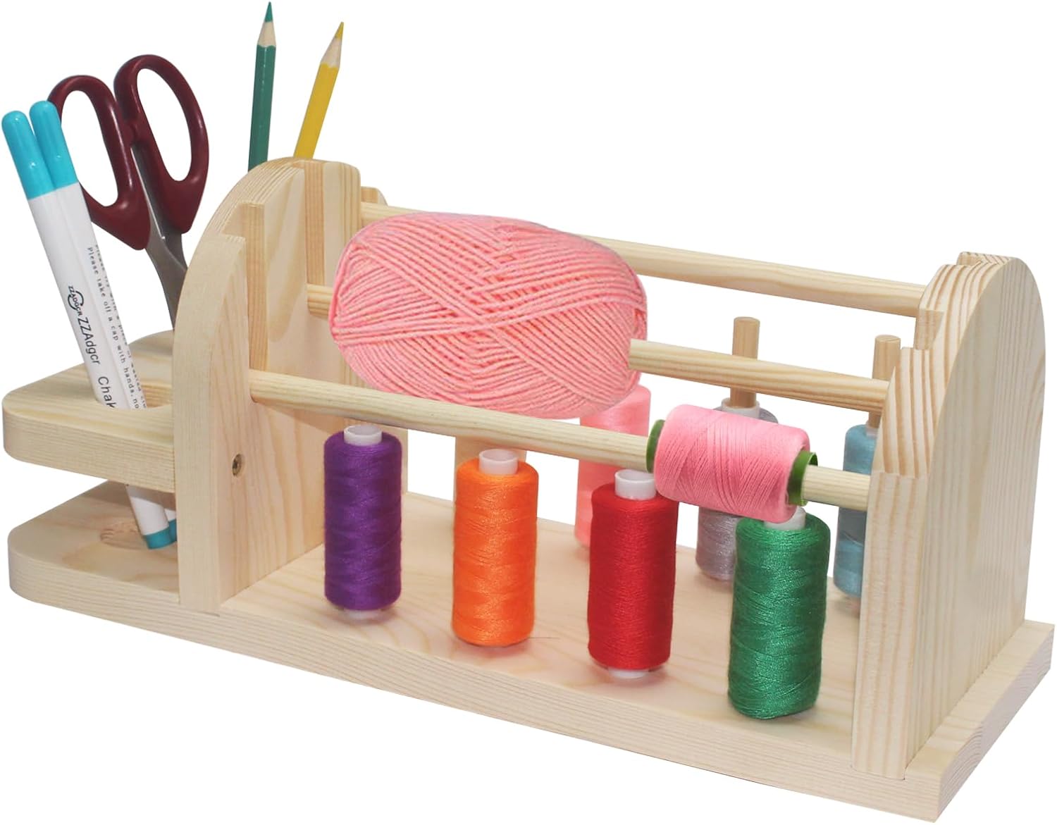 Amazon.com: Yarn Holder for Knitting and Crocheting, Wooden Crochet ...
