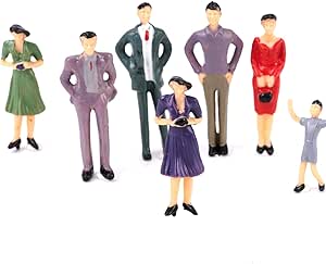 Uwithdanceme Pack of 50 Painted Model People Figures Scale 1:32 Sitting ...