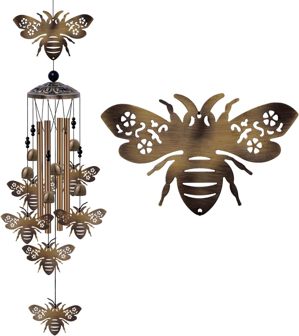 Amazon.com : Outdoor Bees Wind Chimes Gifts for Mom - Bronze Memorial ...