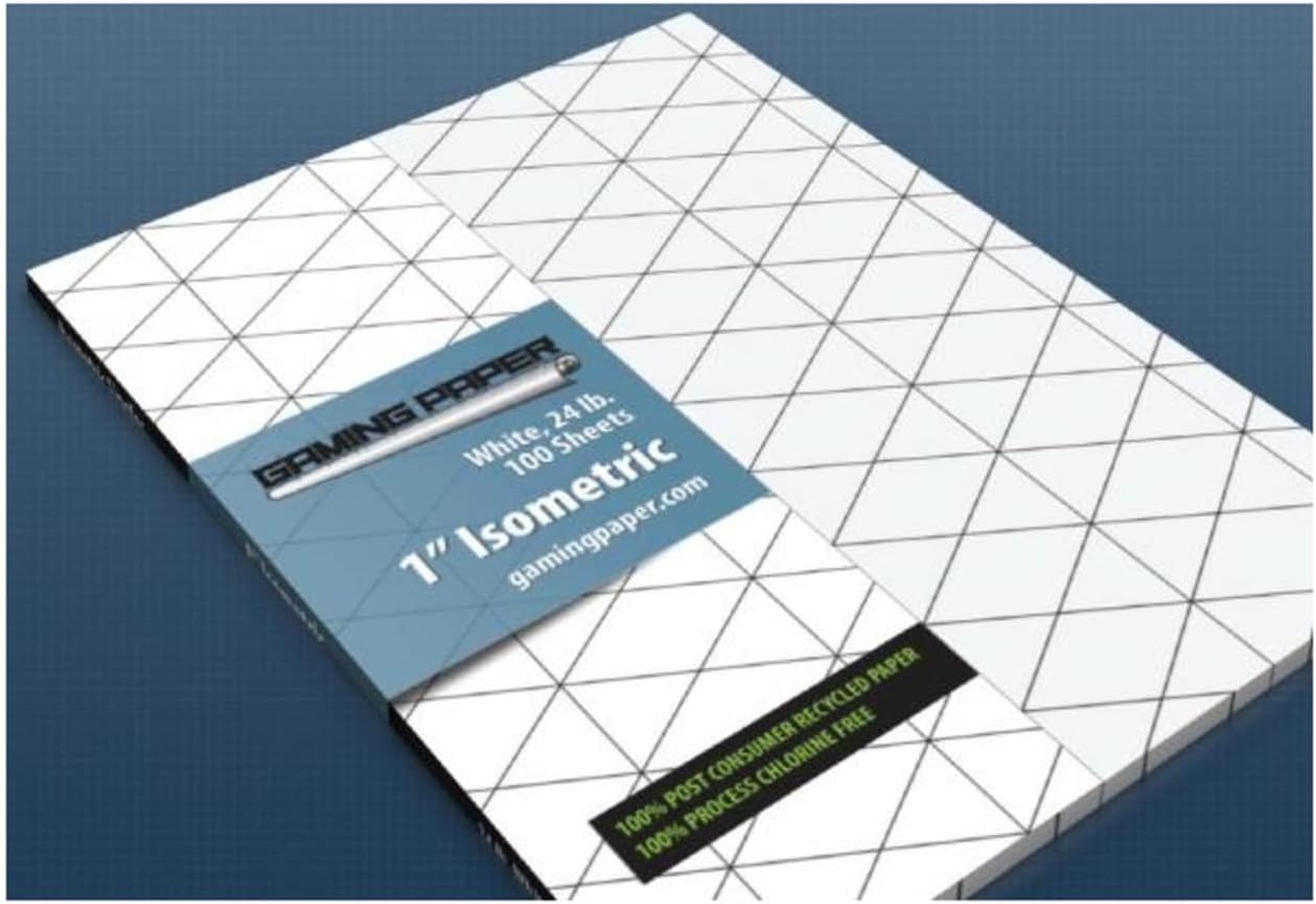 Amazon.com: Gaming Paper - Isometric Single Sheets Sized for Miniatures ...