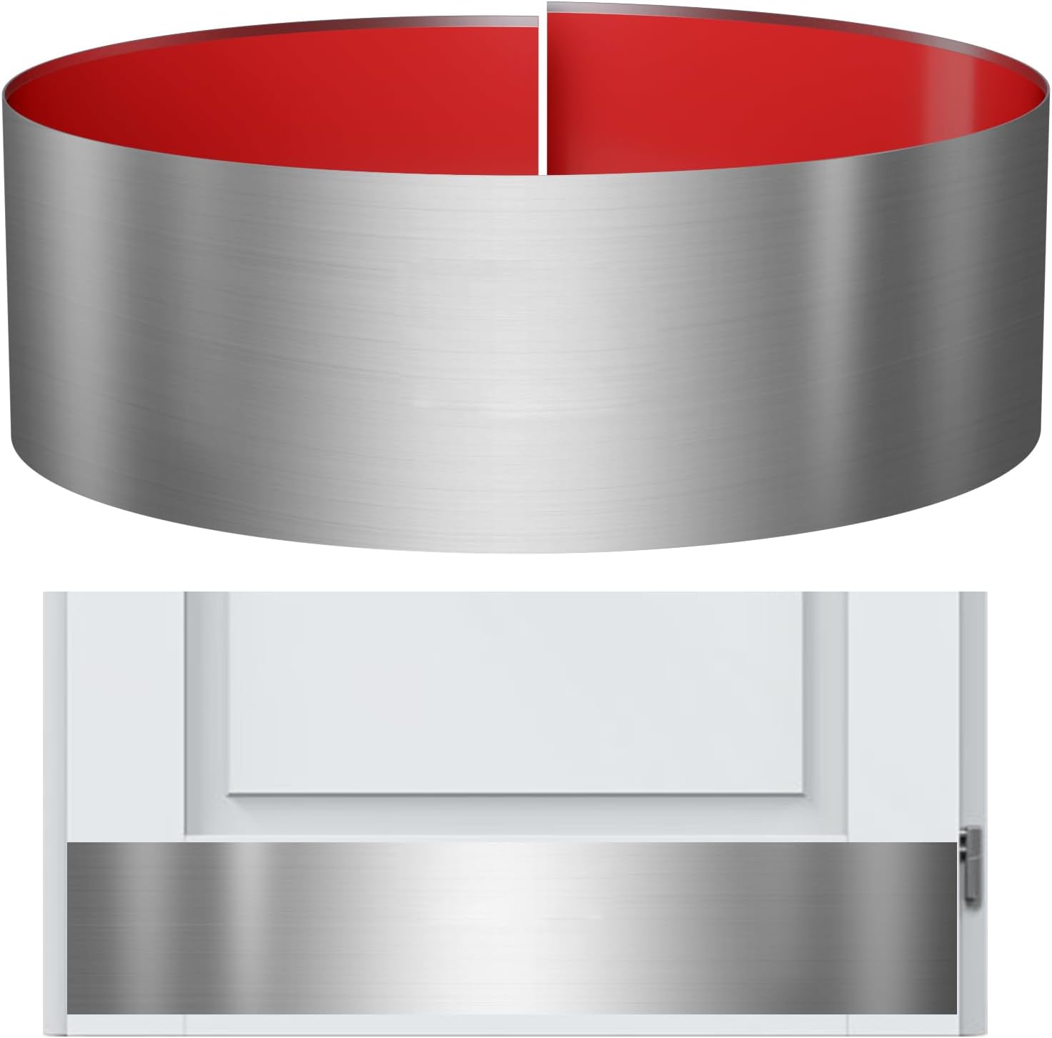 Stainless Steel Door Mop Protection Kick Plate, 6" x 36" Size, No Holes ...