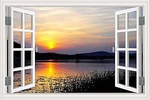Amazon.com: Peel and Sticker Faux Windows Wallpaper Poster Sticker ...