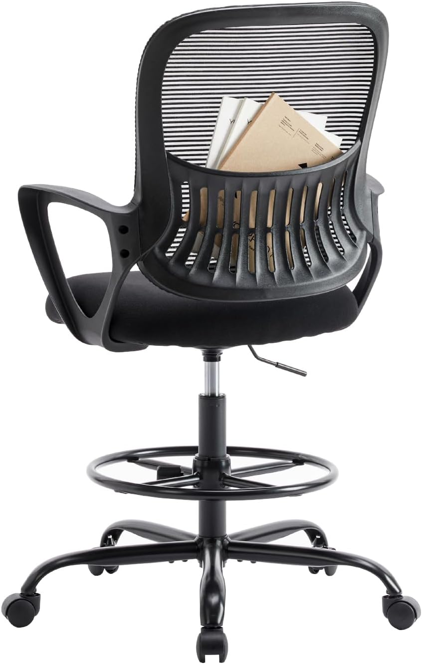 Amazon.com: NEWBULIG Tall Drafting Chair with Armrests, Adjustable ...