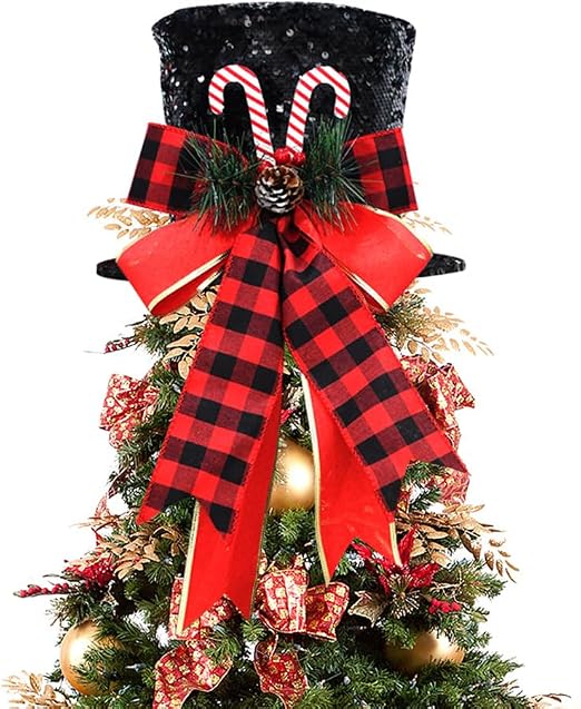 Amazon.com: JOYWU Christmas Tree Topper Hat,10 in Black Velvet Tree Hat ...