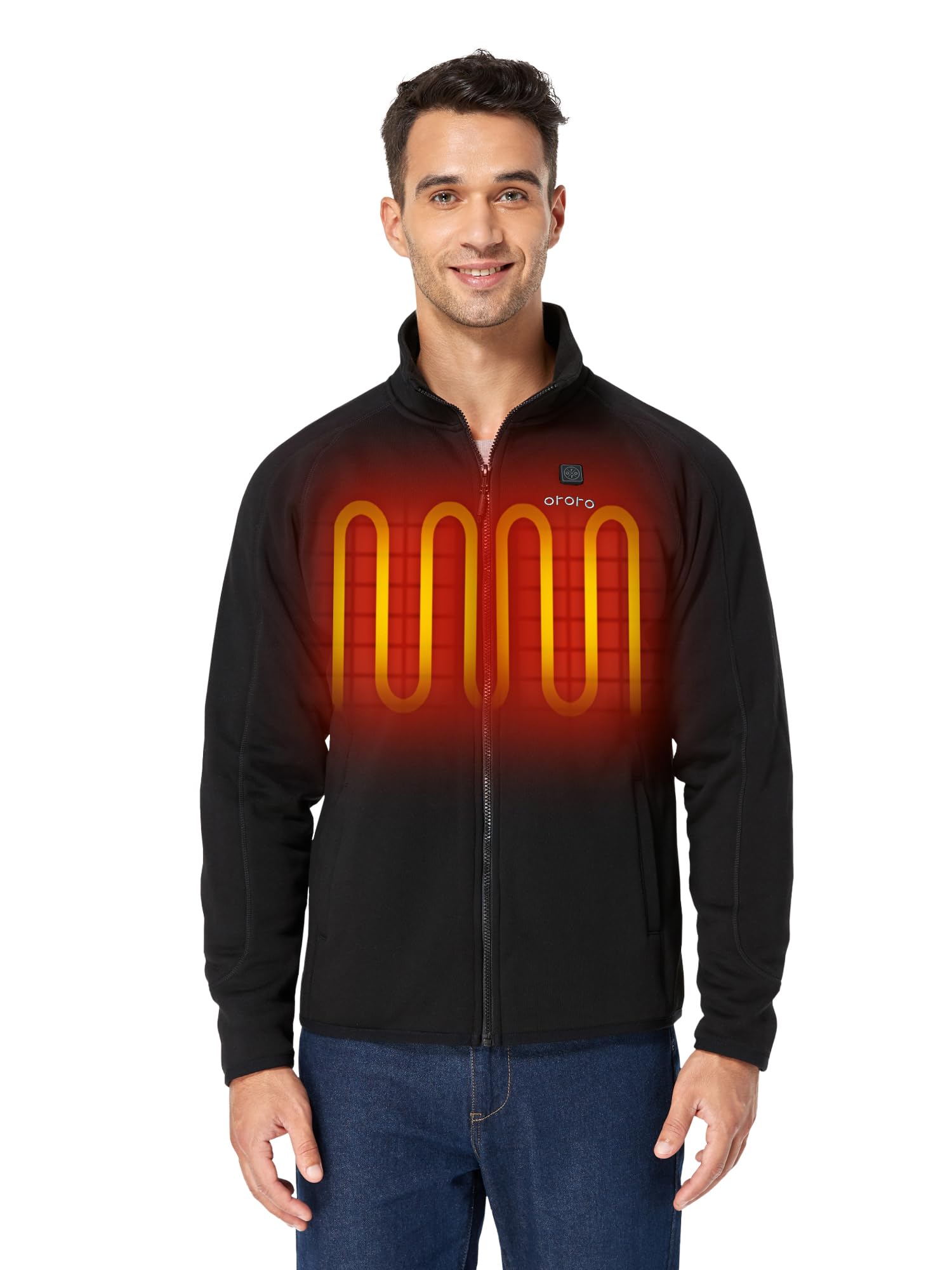 Snapklik.com : ORORO Mens Heated Fleece Jacket Full Zip